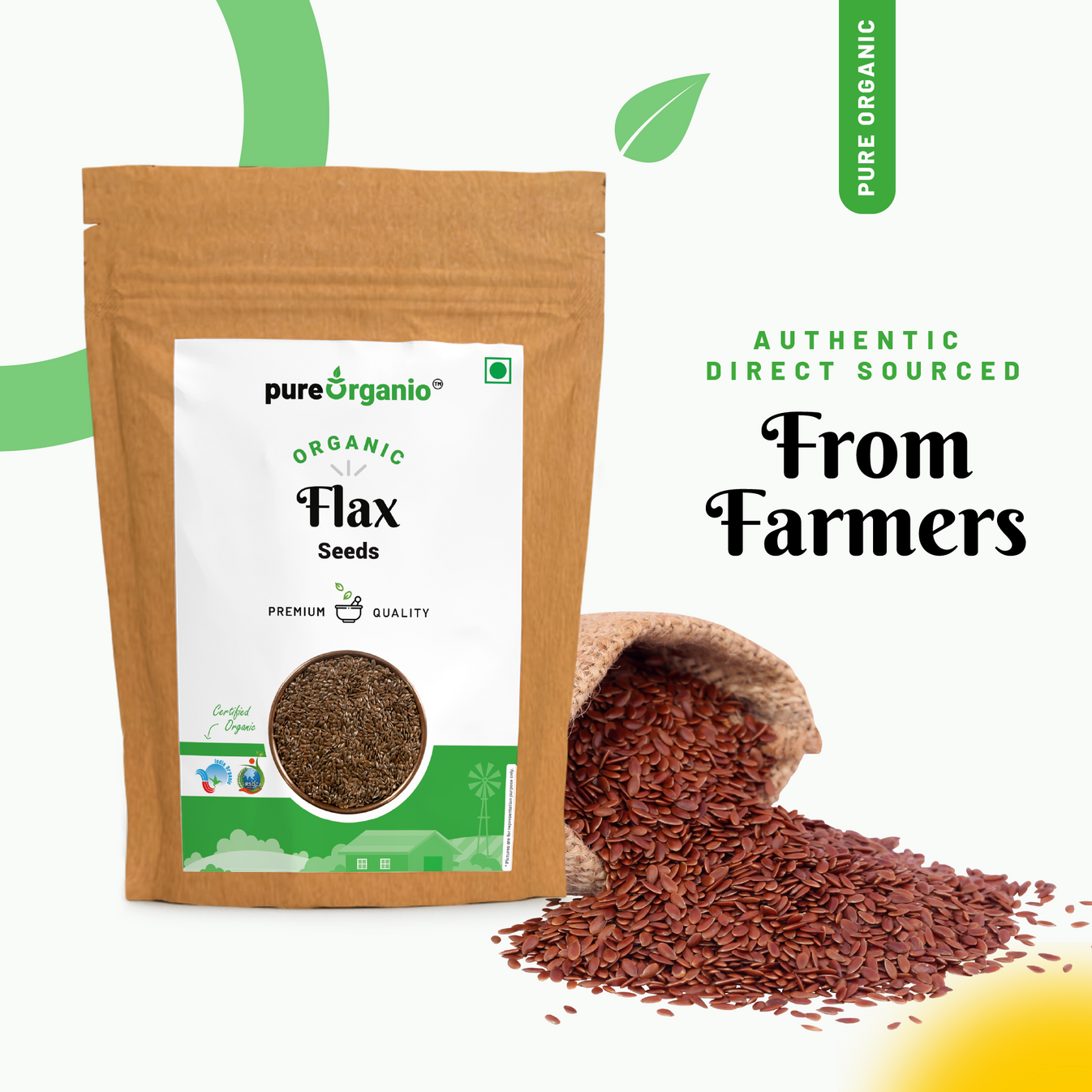 Organic Flax Seeds Indian Organic NPOP Certified