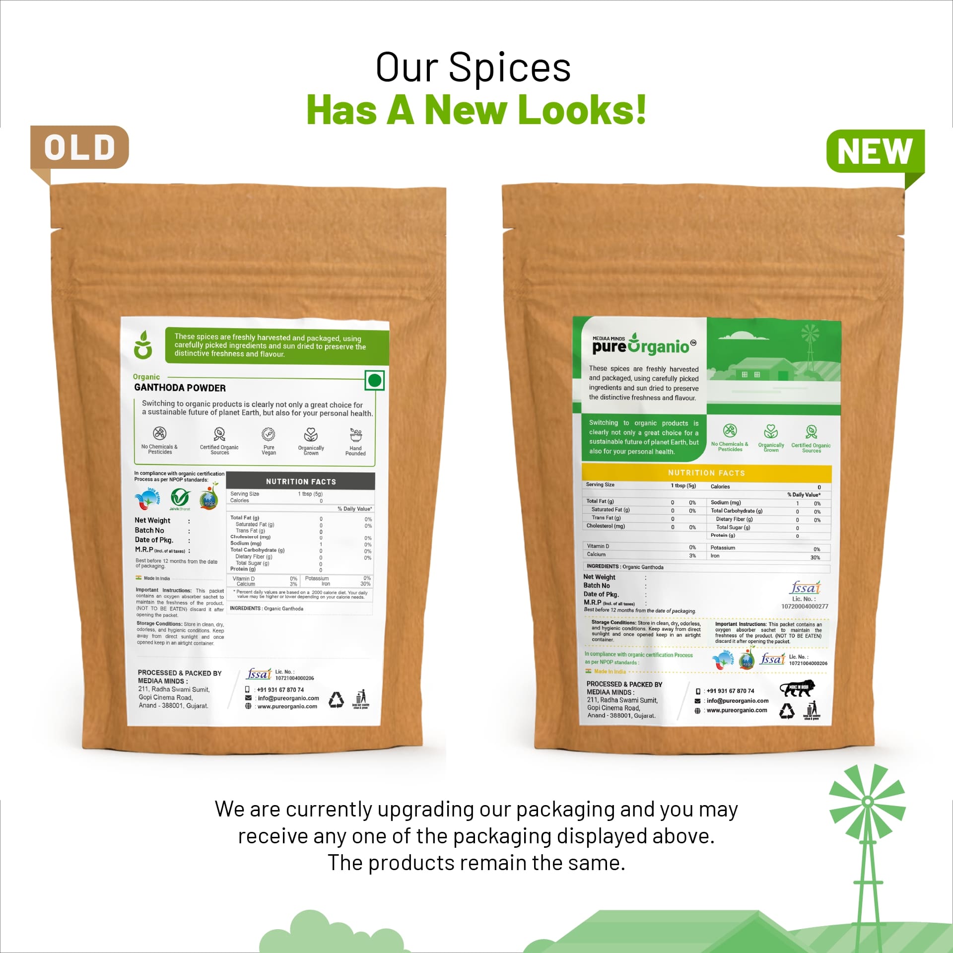 Pure Organio Organic Ganthoda Powder Pipramul