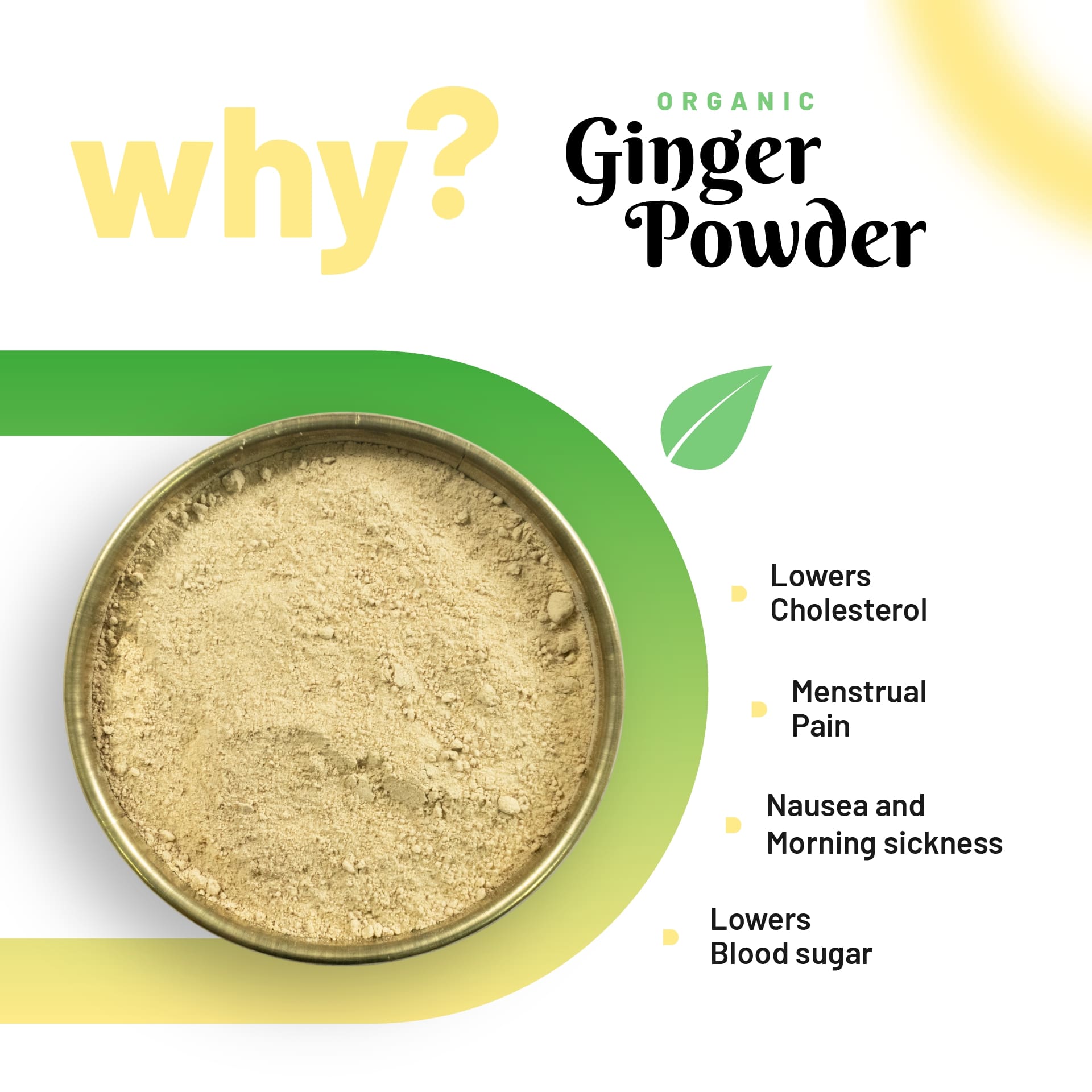 Pure Organio Ginger Powder Organic Dry Ginger Powder Saunth Ground Son